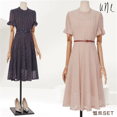 포스티 윈 Une [77까지][벨트set]페미닌쉬폰프릴넥원피스