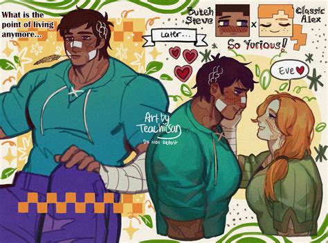 Minecraft Butch Steve X Alex Yuri By Teachiisan On Deviantart