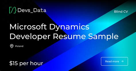 Microsoft Dynamics Developer Resume Sample Devsdata