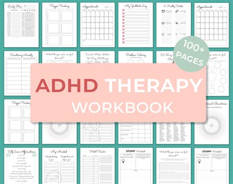Adhd Therapy Worksheets Adhd Planner Adult Adhd Therapy Etsy Australia