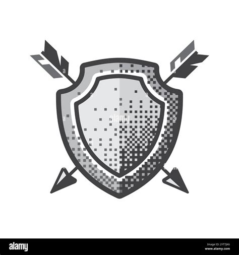 Shield With Crossed Arrows Vector Logo Isolated On White Background Stock Vector Image And Art