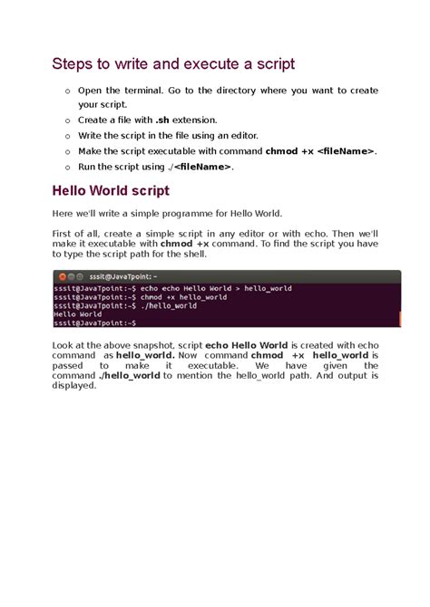 Steps To Write And Execute A Script In Ubuntu Steps To Write And Execute A Script O Open The