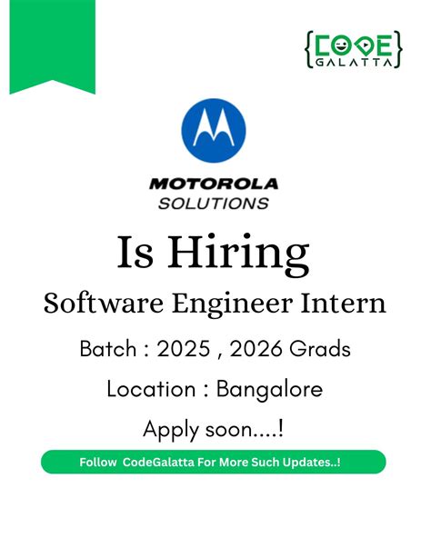 Codegalatta Cgians Internship Openings Freshers Motorola Swe