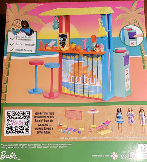 Barbie Loves The Ocean Beach Shack Doll Playset With 18 Accessories