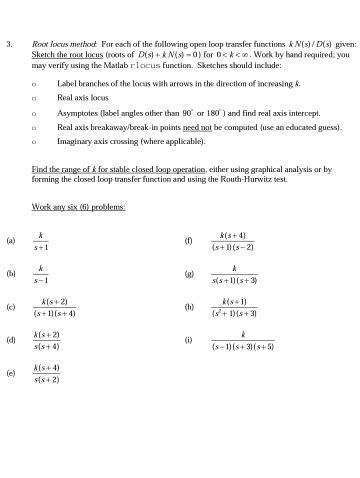 Solved Root Locus Method For Each Of The Following Open Chegg