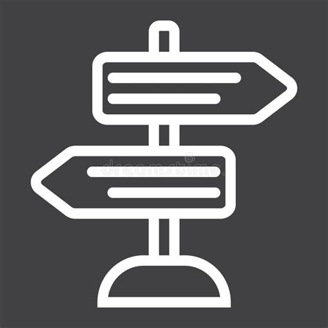 Signpost Line Icon Stock Vector Illustration Of Graphics 98794311