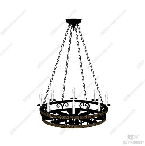 工业风铁艺吊灯su模型下载【id1143529557】知末su模型网