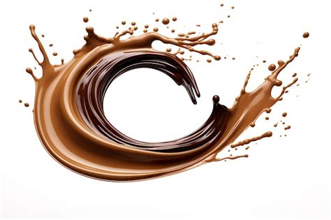 Premium Photo Chocolate Curve Splashes Isolate On White Background D Render