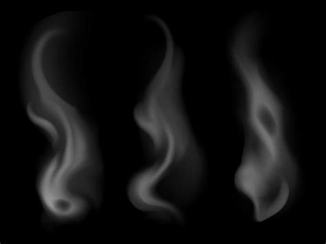 دود واقع بینانه مجموعه ای از وکتور دود در پس زمینه سیاه 1191838