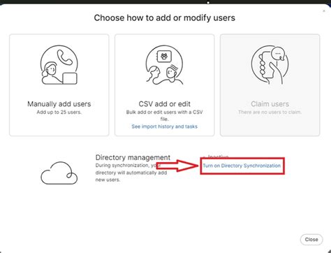Enable Directory Synchronization On The Webex Control Hub Cisco