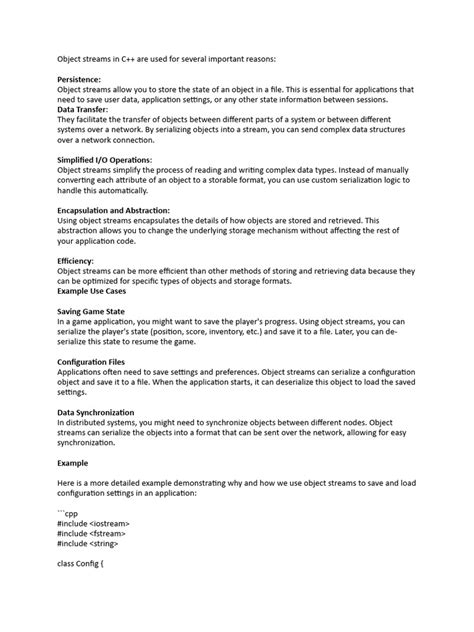 Object Streams Cpp Pdf Object Computer Science Information