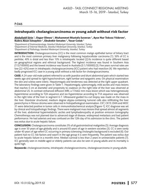 Intrahepatic Cholangiocarcinoma Pdf Clinical Medicine Medical