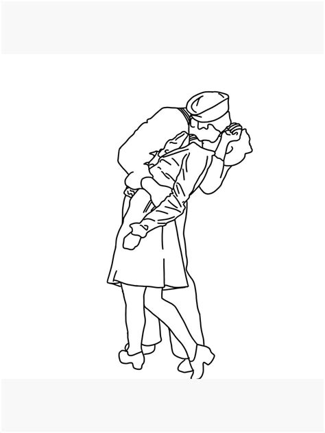 Sailor Kissing Nurse Sketch Canvas Print For Sale By Eden L Redbubble