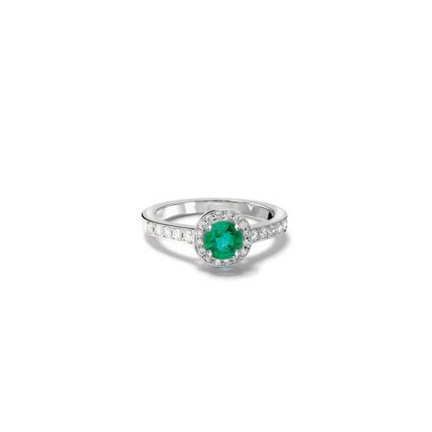 Rosa Ring 18ct White Gold Emerald And Diamond Cassandra Goad