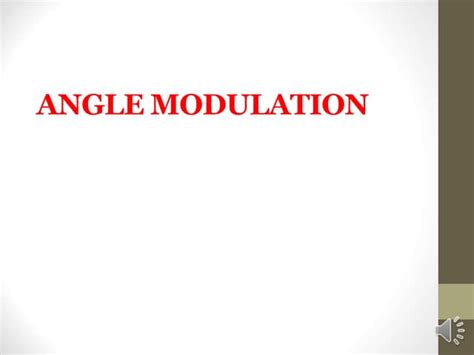 Angle Modulation In Analog Communication Ppt Digital Audio Computer Software And Applications