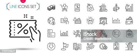 팩 성장 차트 그래프 차트 및 식료품 바구니 라인 아이콘 픽토그램 아이콘입니다 벡터 가격에 대한 스톡 벡터 아트 및 기타 이미지