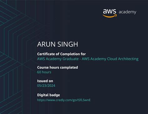 Arun Singh On Linkedin Aws Cloudarchitect Awsacademy Certification Cloudcomputing