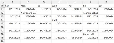 Turn A Table Of Events Into A Graphical Calendar Excel University