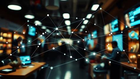 Digital Network Visualization With Connecting Lines And Data Points Premium Ai Generated Image