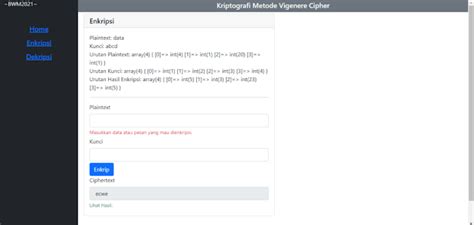 Kriptografi Algoritma Vigenere Cipher
