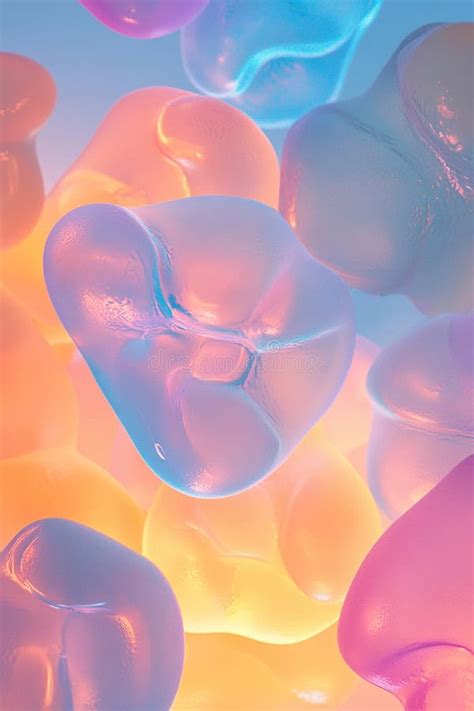 Colorful Jelly Like Shapes Float Against A Gradient Background