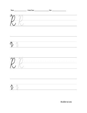 Fillable Online Cursive Letter R Worksheet Worksheet R For Practicing Cursive Writing Fax Email