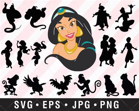 Aladdin Svg Bundle Princess Jasmine Cut File Genie Svg Etsy