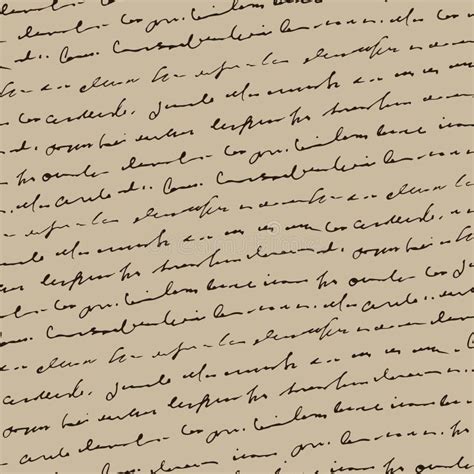 handwritten abstract text seamless pattern vector monochrome script background stock vector