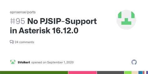 No Pjsip Support In Asterisk 16120 · Issue 95 · Opnsenseports · Github