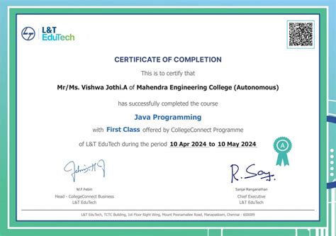 vishwa jothi a on linkedin java programmingcertificate learninganddevelopment