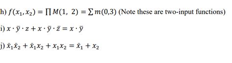 Solved H Fx1x2∏m12∑m03 Note These Are Two Input