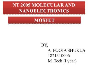 Mosfet Presentation Free To View