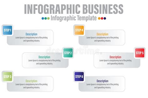 Infographic Design Template With Numbers Six 6 Steps Six 6 Option For Presentation Infographic