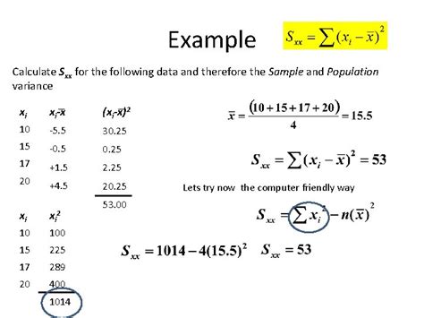 Sample Variance So Sxx Population Variance Can Be