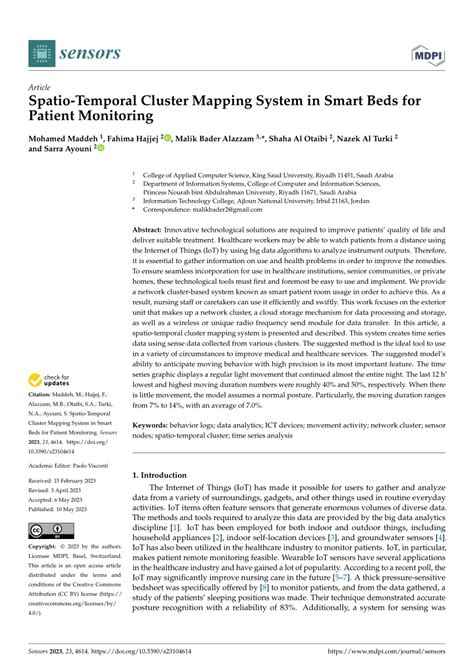 Pdf Spatio Temporal Cluster Mapping System In Smart Beds For Patient