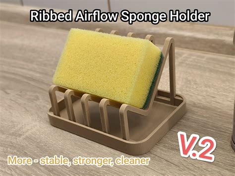 Ribbed Airflow Sponge Holder V 1 Free 3d Print Model Makerworld