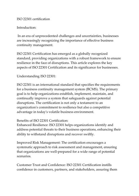 Ppt Iso 22301 Certification Powerpoint Presentation Free Download Id 12777878