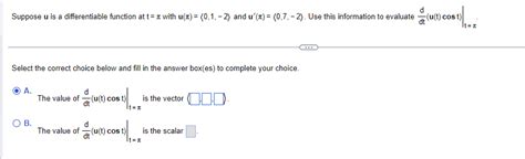 Solved Let U T 2 3t 2t2 And V T T2 −2t 3 Compute The