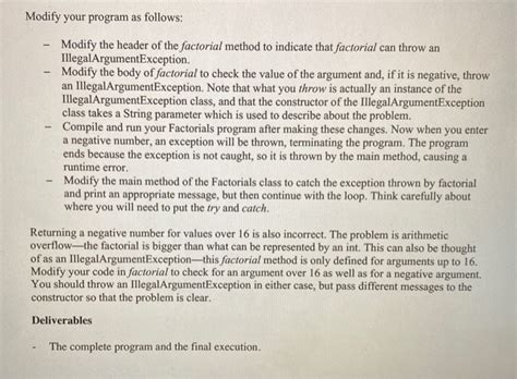 Solved 2 Throwing Exceptions File Factorialsjava Contains