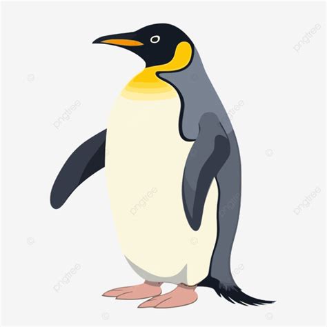 Emperor Penguin Vector Sticker Clipart In The Style Of Light Gray And