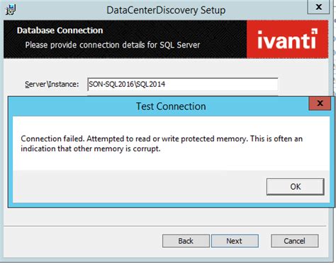 Error Attempted To Read Or Write Protected Memory During Install