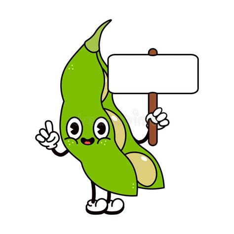 Cute Funny Beans With An Inscription Character Vector Hand Drawn