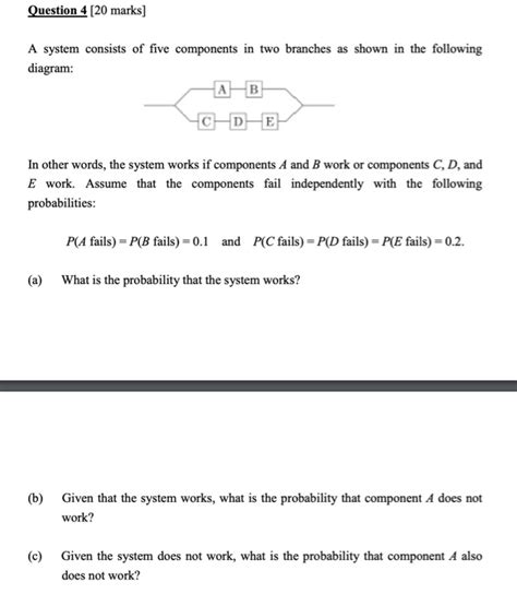 Solved Question 4 20 Marks A System Consists Of Five