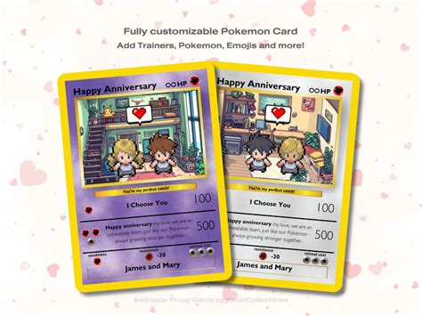 Anniversary T For Pokemon Fans Custom Card For Couples Romantic