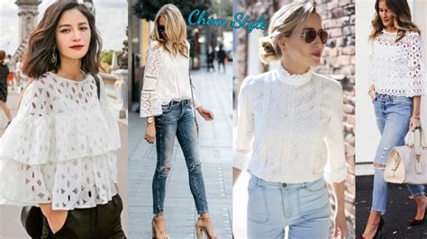 เสื้อลูกไม้แฟชั่นวัยรุ่น เสื้อลูกไม้ใส่กับกางเกงยีนส์ Chom Style Youtube