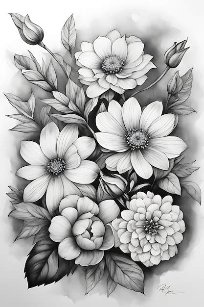 Desenho De Flores Para Colorir Para Adultos Foto Premium