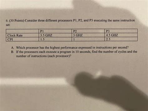 solved 6 30 points consider three different processors