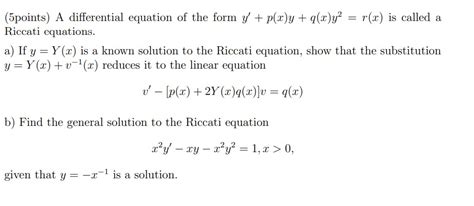 Solved 5points A Differential Equation Of The Form
