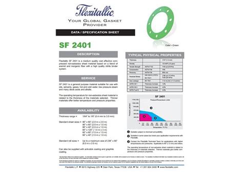 Flexitallic Sf 2401 Datasheetpdf