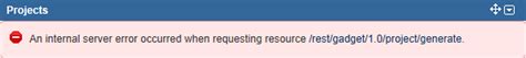 Project Gadget Throws Internal Server Error Jira Atlassian Documentation